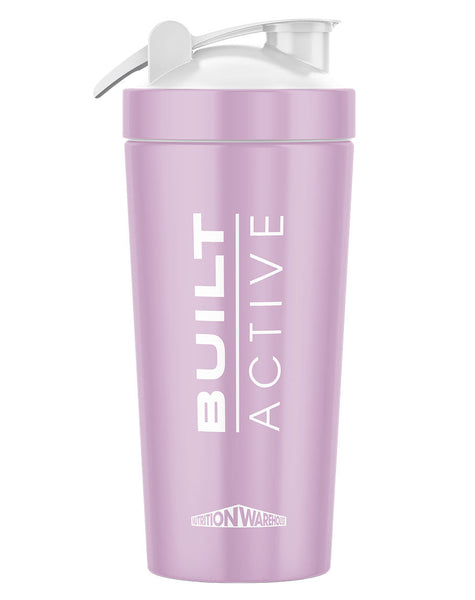 Built Active Stainless Steel Shaker (Pink) by Nutrition Warehouse
